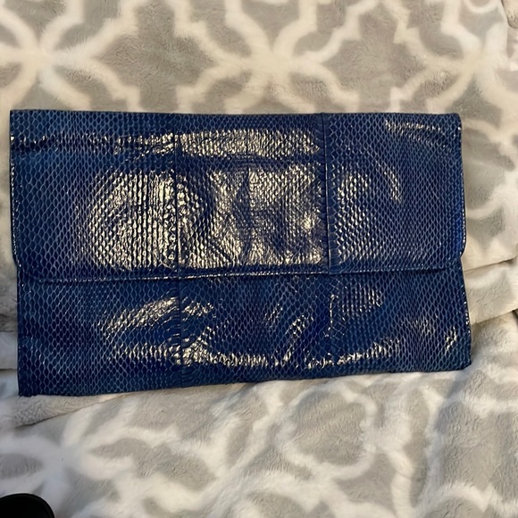 Wild Rice | Bags | Wild Rive Vintage Genuine Snake Skin In Royal Blue ...